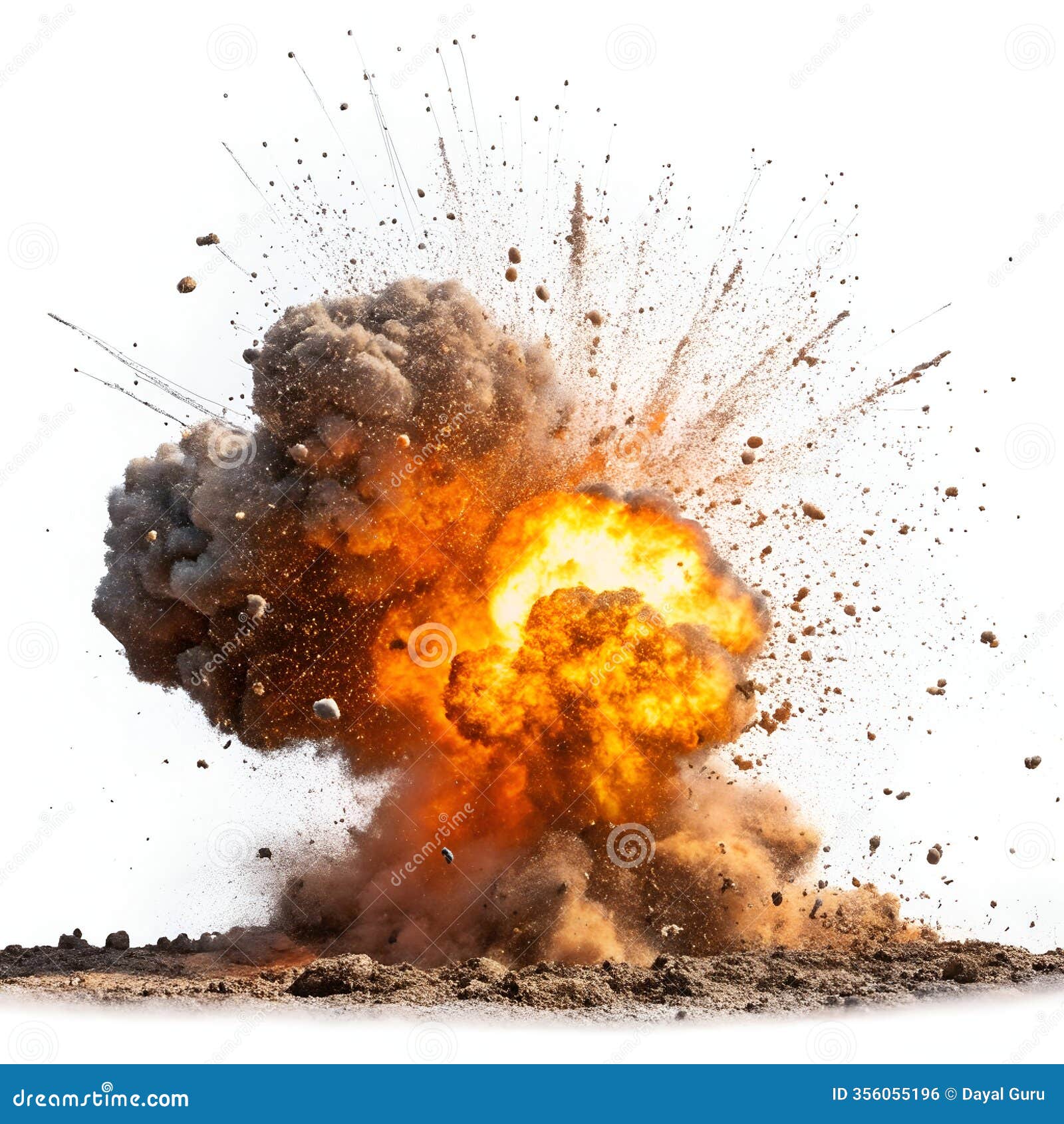 A Dynamic Explosion Isolated on White Background Stock Illustration ...
