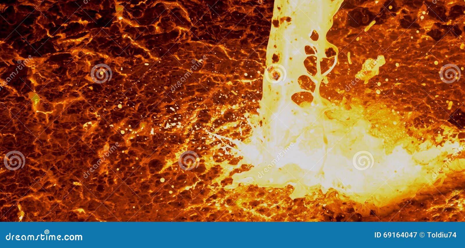 Explosion of Lava Inside the Crater of a Volcano. Stock Image - Image ...