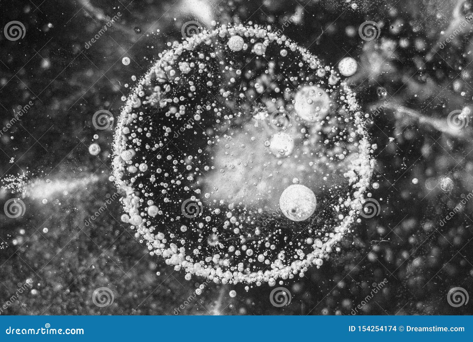 Explosion in the Layer of Ice. Stock Photo - Image of leave, frozen ...