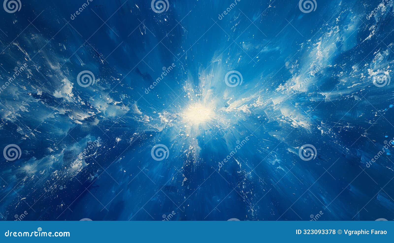 Explosion of Light in Deep Blue Space, Abstract Cosmic Phenomenon Stock ...