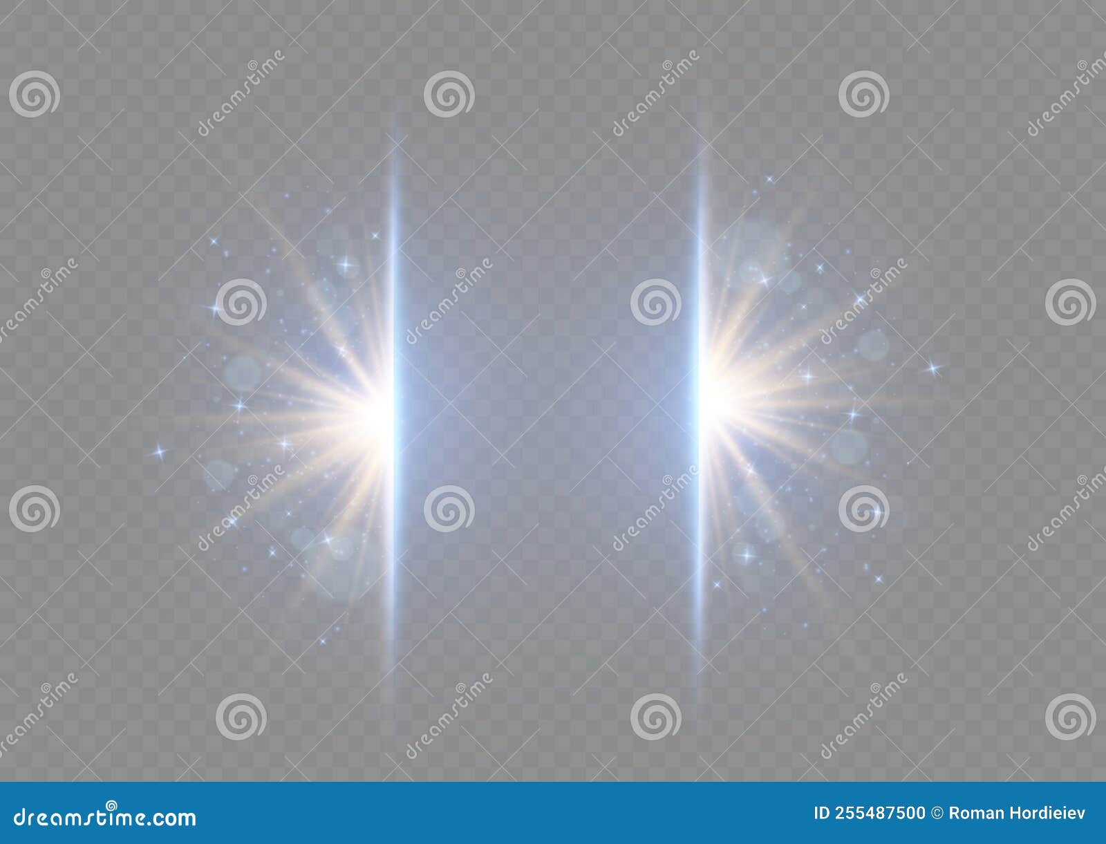 Explosion Sun White Blue Glitter Spark Flash Light Stock Vector ...
