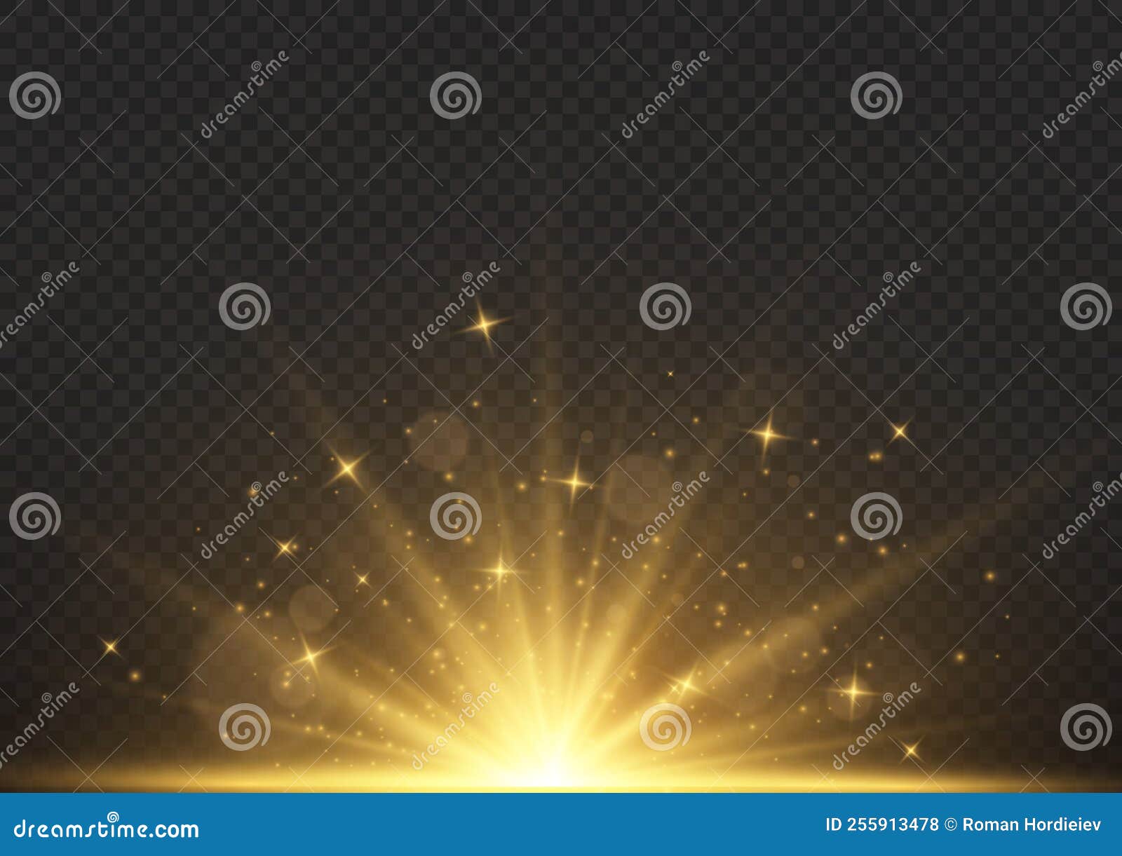 Explosion Sun Gold Glitter Spark, Flash Light Star Stock Vector ...
