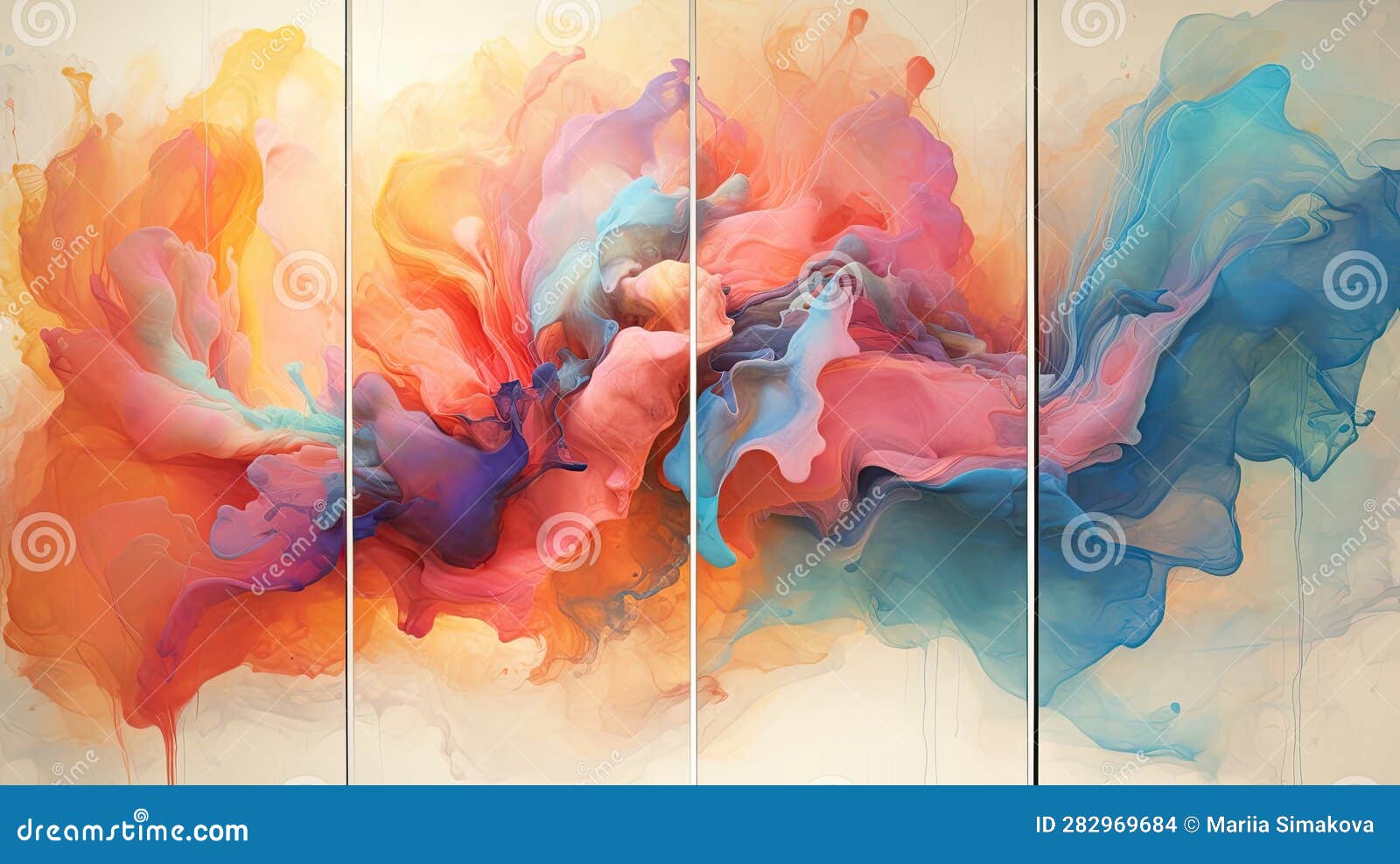 An Explosion of Liquid Paints in a Harmonious Trio of Colors Sets the ...