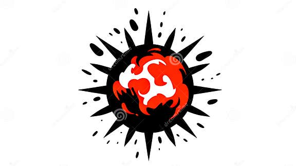 Explosion Logo, Mine or Bomb Explodes, Generative AI. Stock ...
