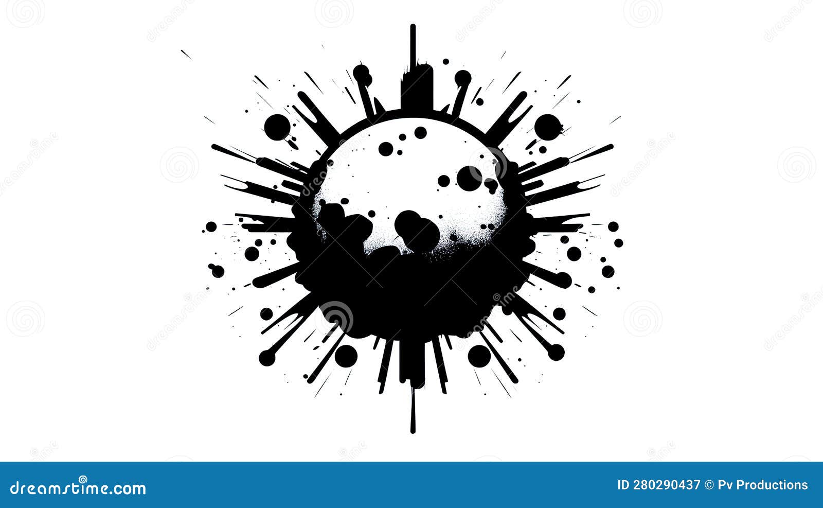 Explosion Logo, Mine or Bomb Explodes, Generative AI. Stock ...