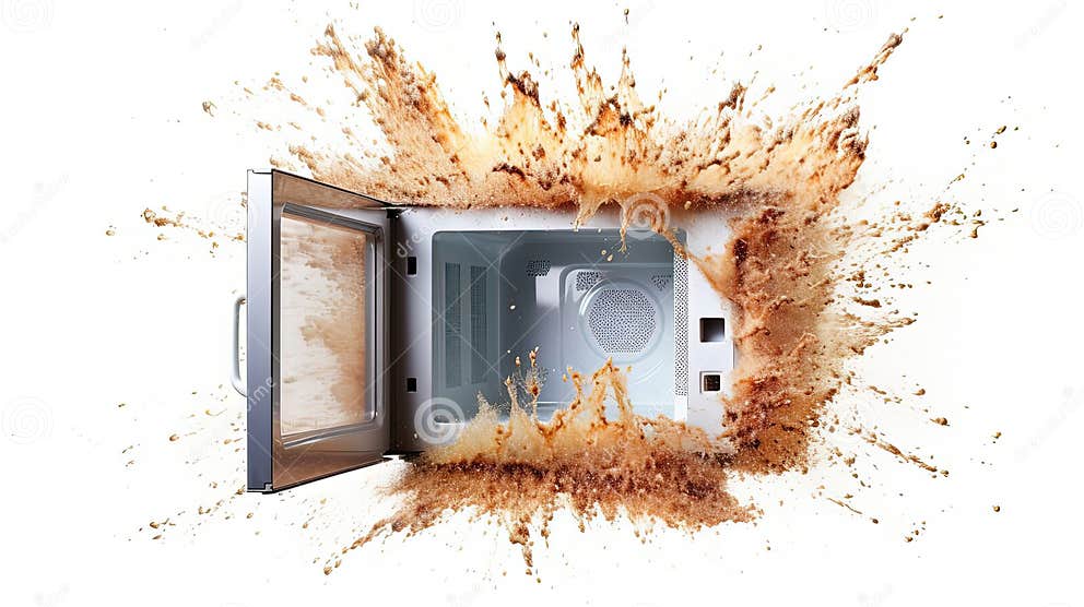 Explosion in the Microwave Oven. Generative AI Stock Illustration ...