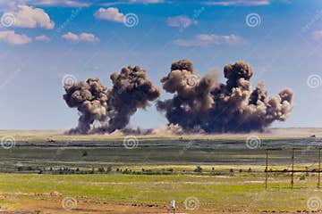 Explosion at a Military Training Ground. Destruction of Training ...