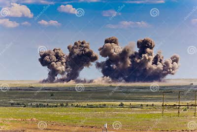 Explosion at a Military Training Ground. Destruction of Training ...