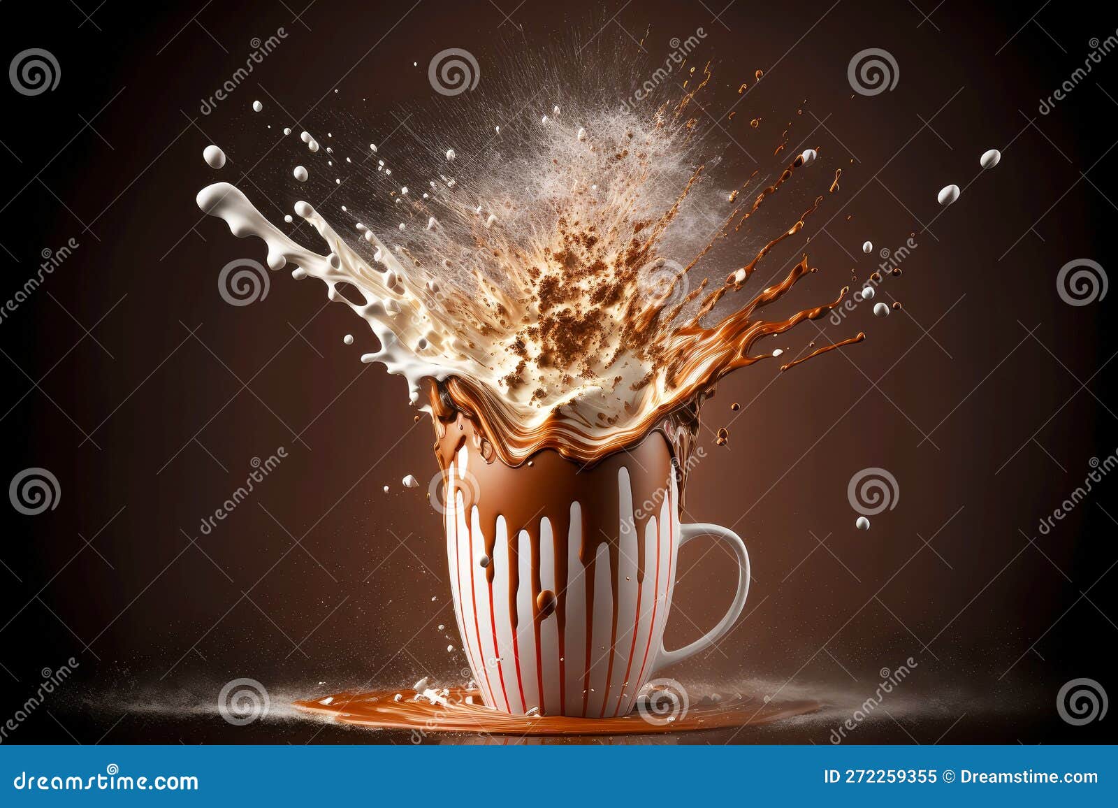 Explosion of Milk Hot Chocolate with Chocolate Splash Stock ...