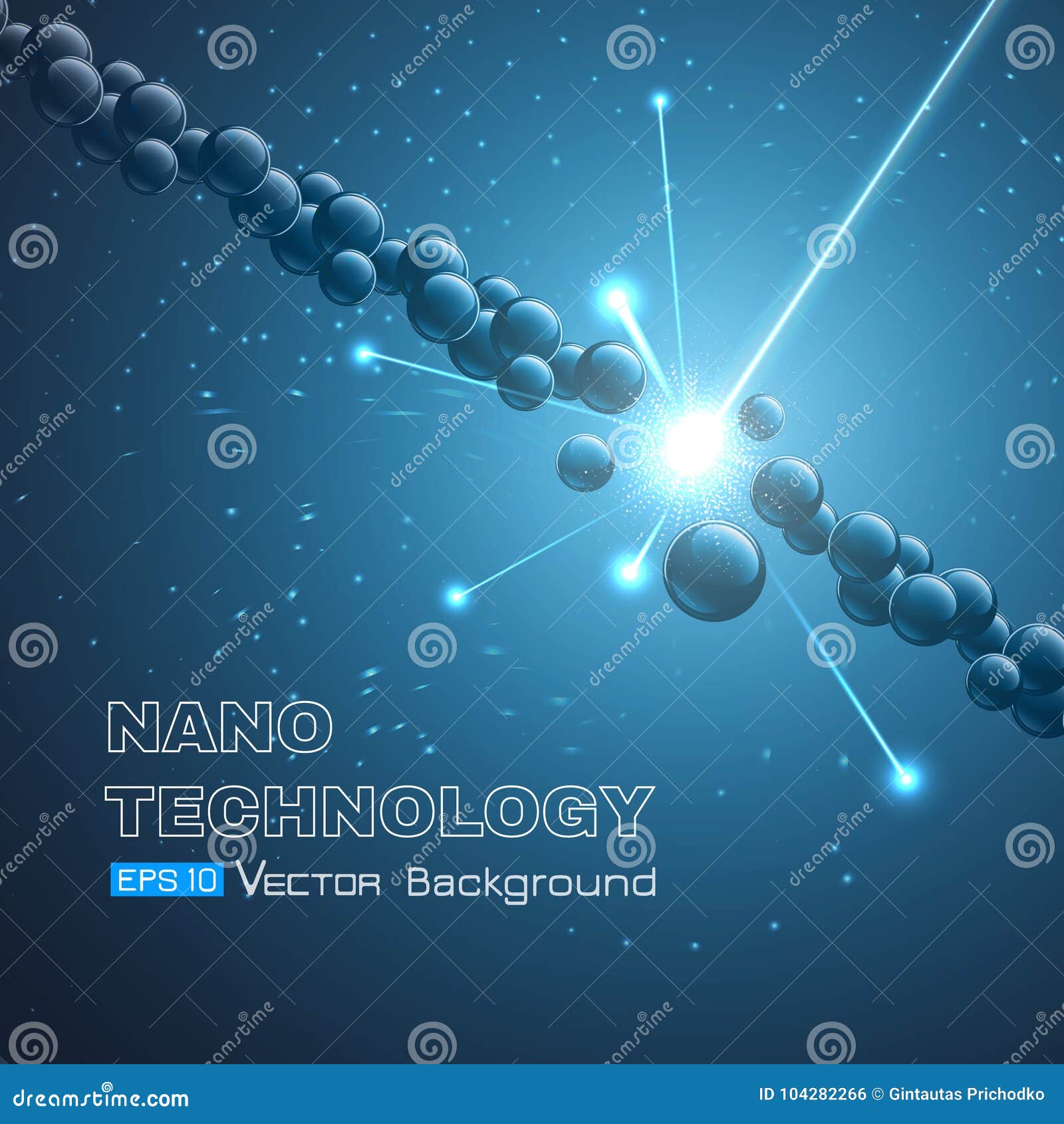 Explosion of the Molecular Chain Stock Vector - Illustration of nano ...