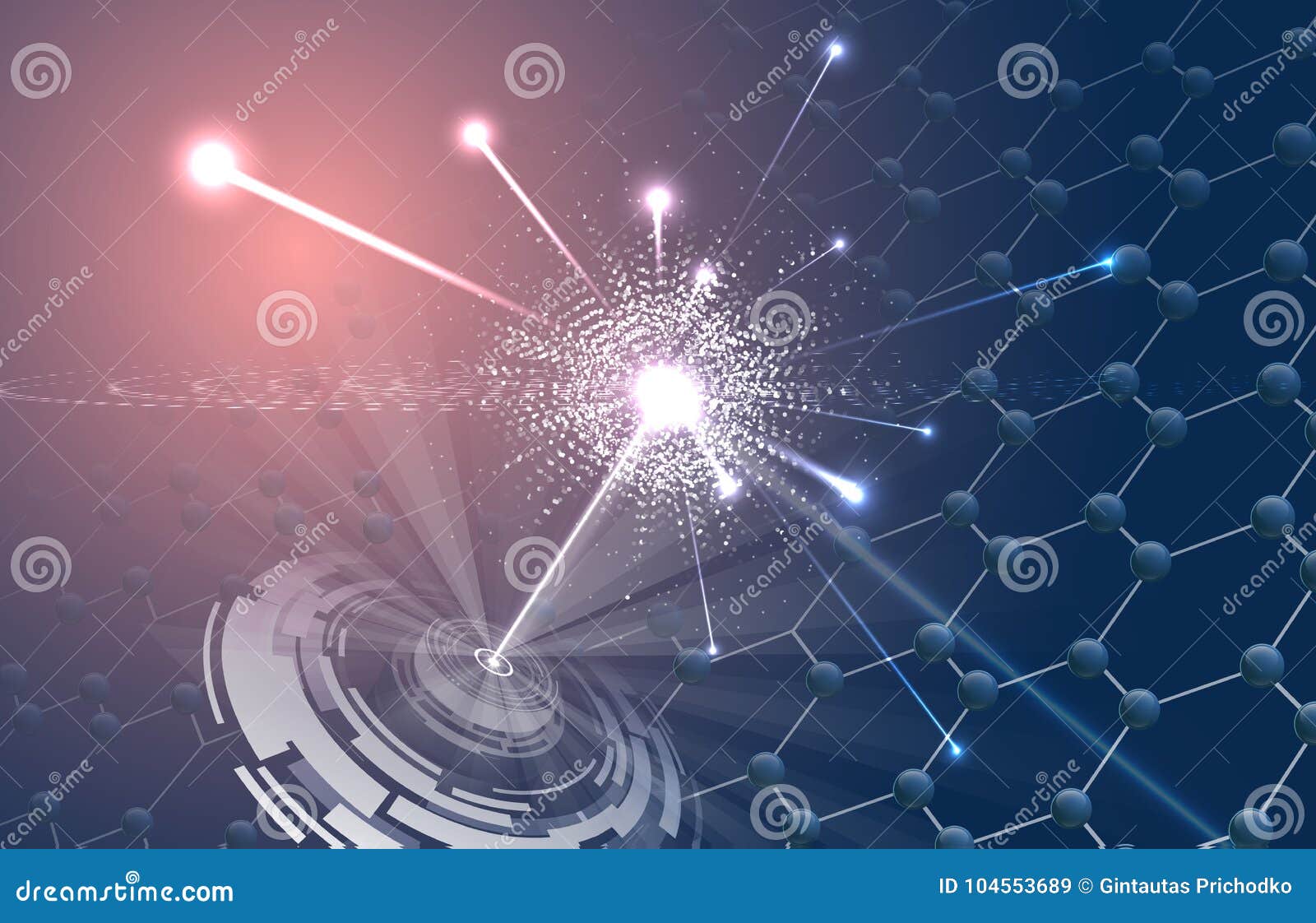 Explosion of a Molecular Particle Stock Vector - Illustration of micro ...