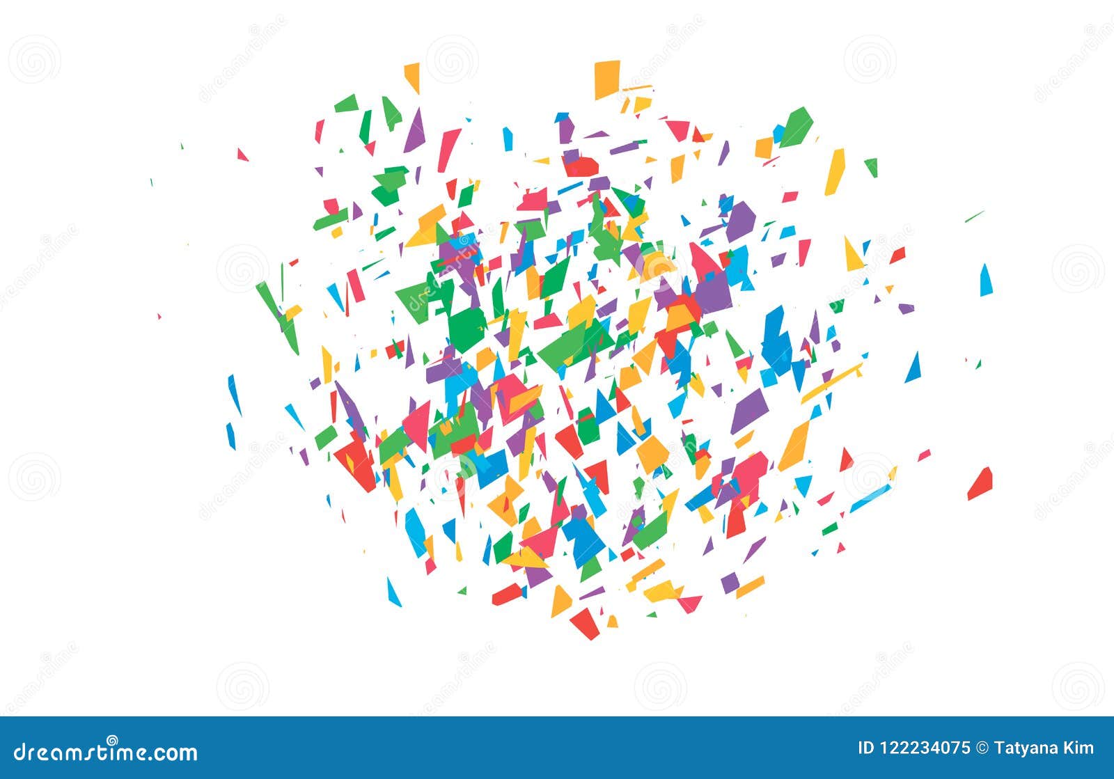The Explosion of Multi-colored Fragments. Vector Colorful Pieces of ...