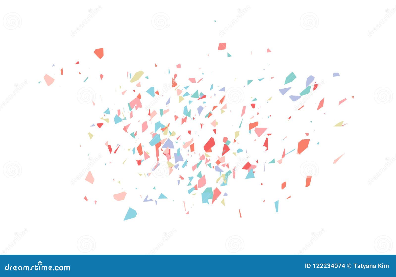 The Explosion of Multi-colored Fragments. Vector Colorful Pieces of ...