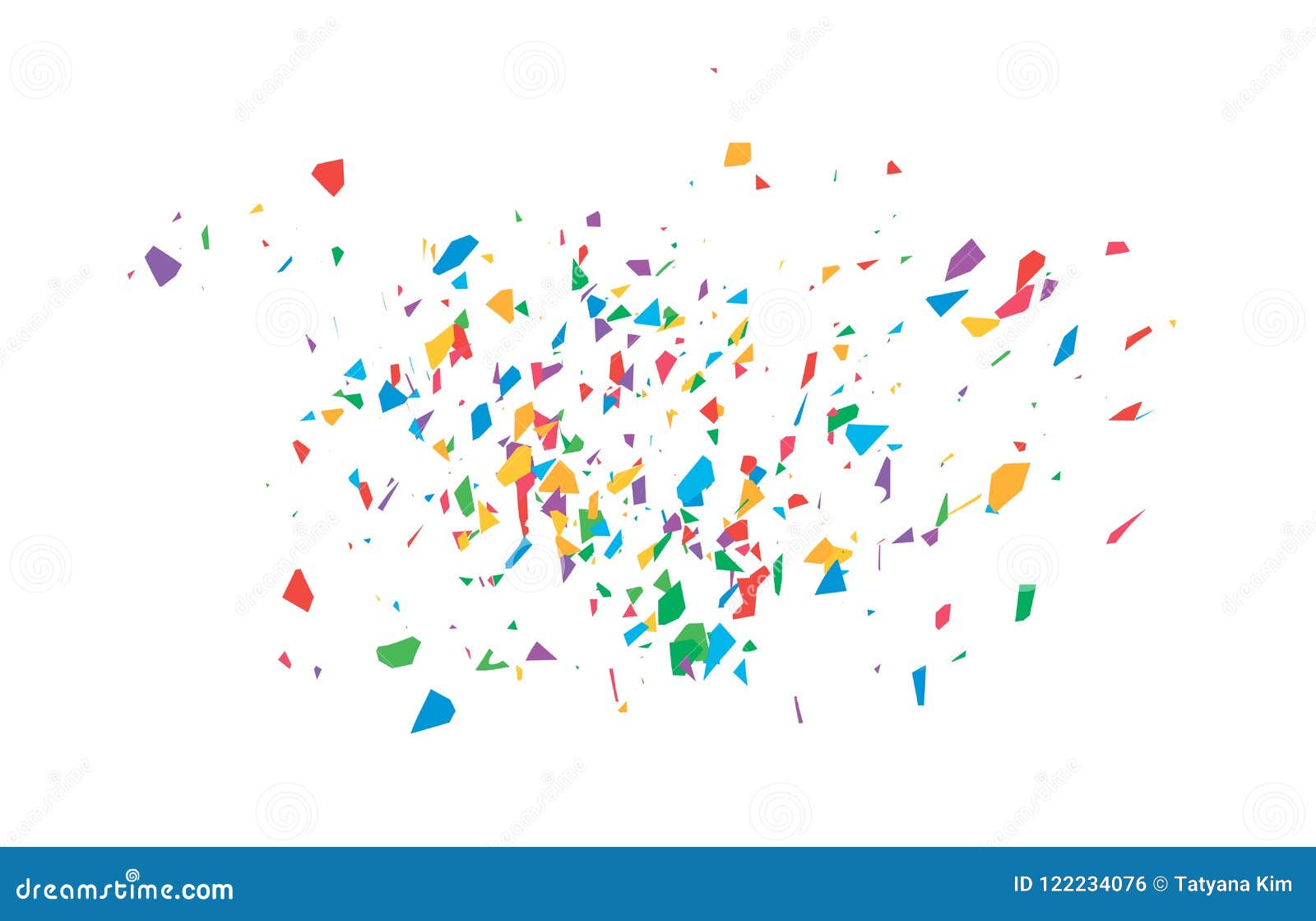 The Explosion of Multi-colored Fragments. Vector Colorful Pieces of ...