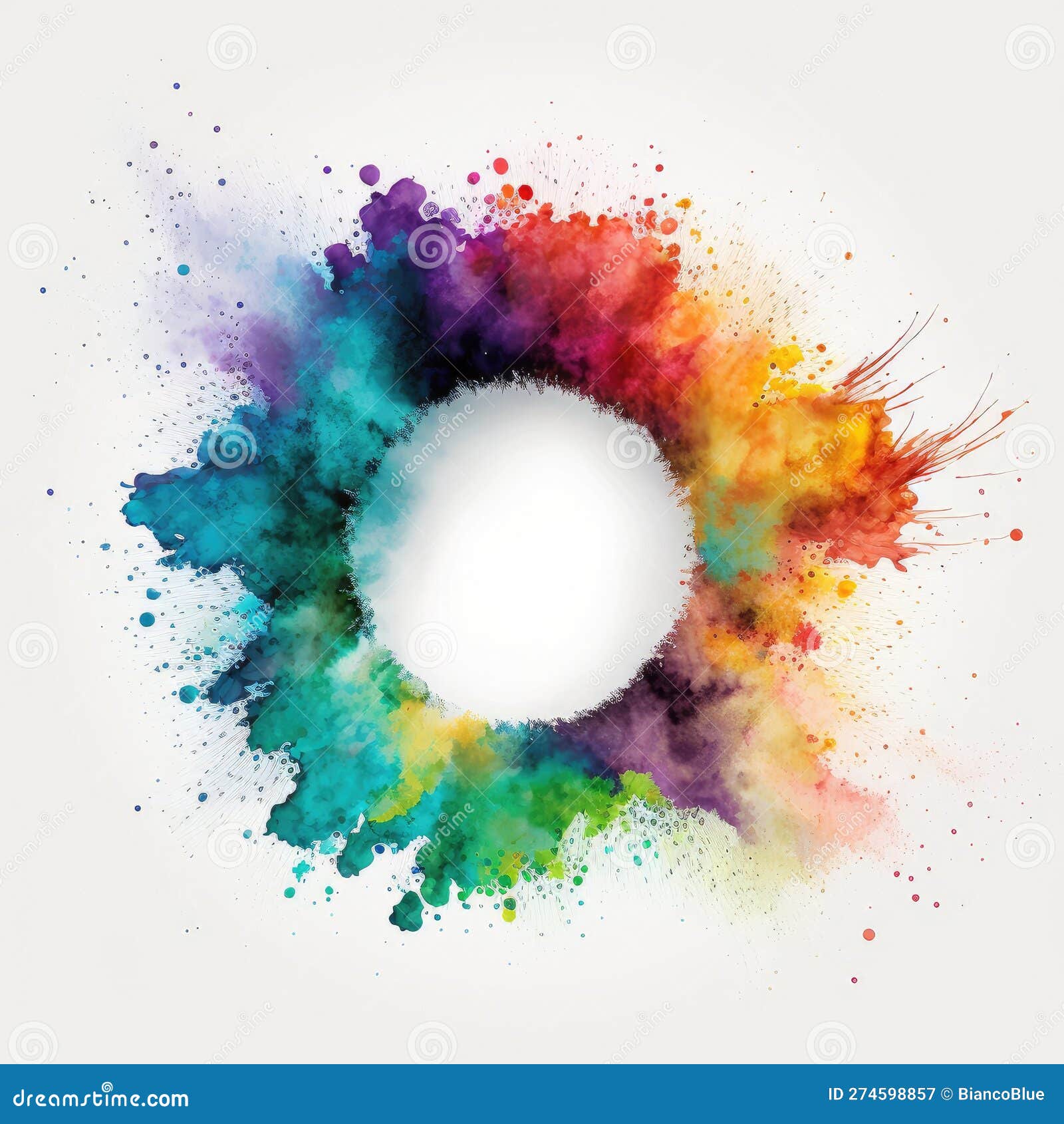 Explosion of Multicolor Powder Color in Circle Shape with Background ...