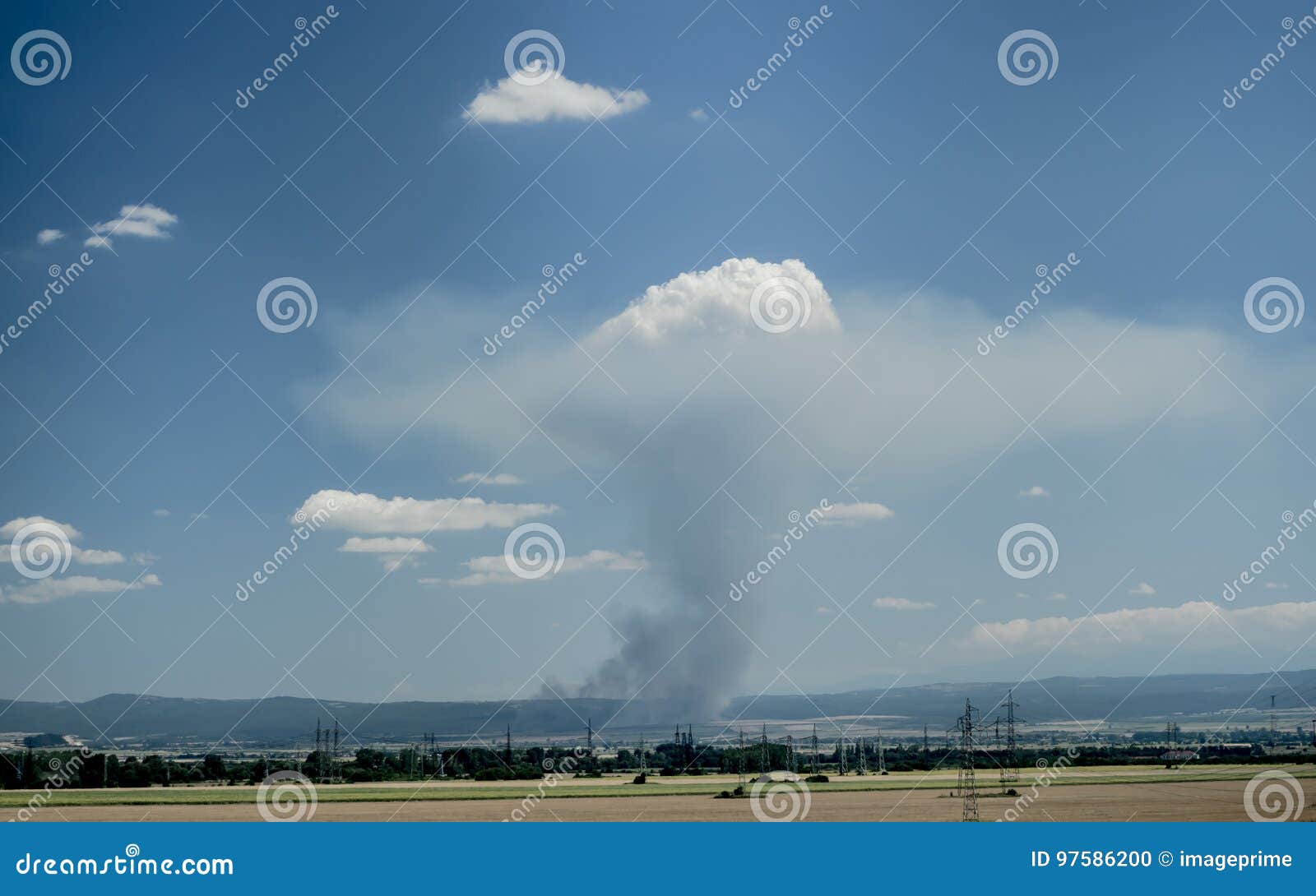 Explosion Mushroom Cloud in the Distance Stock Photo - Image of attack ...
