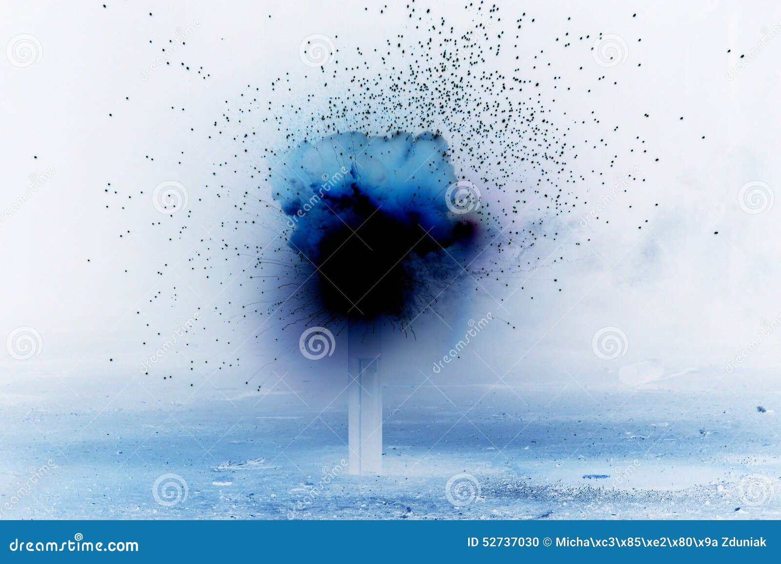 Explosion in Negative Color Stock Photo - Image of flame, explosion ...