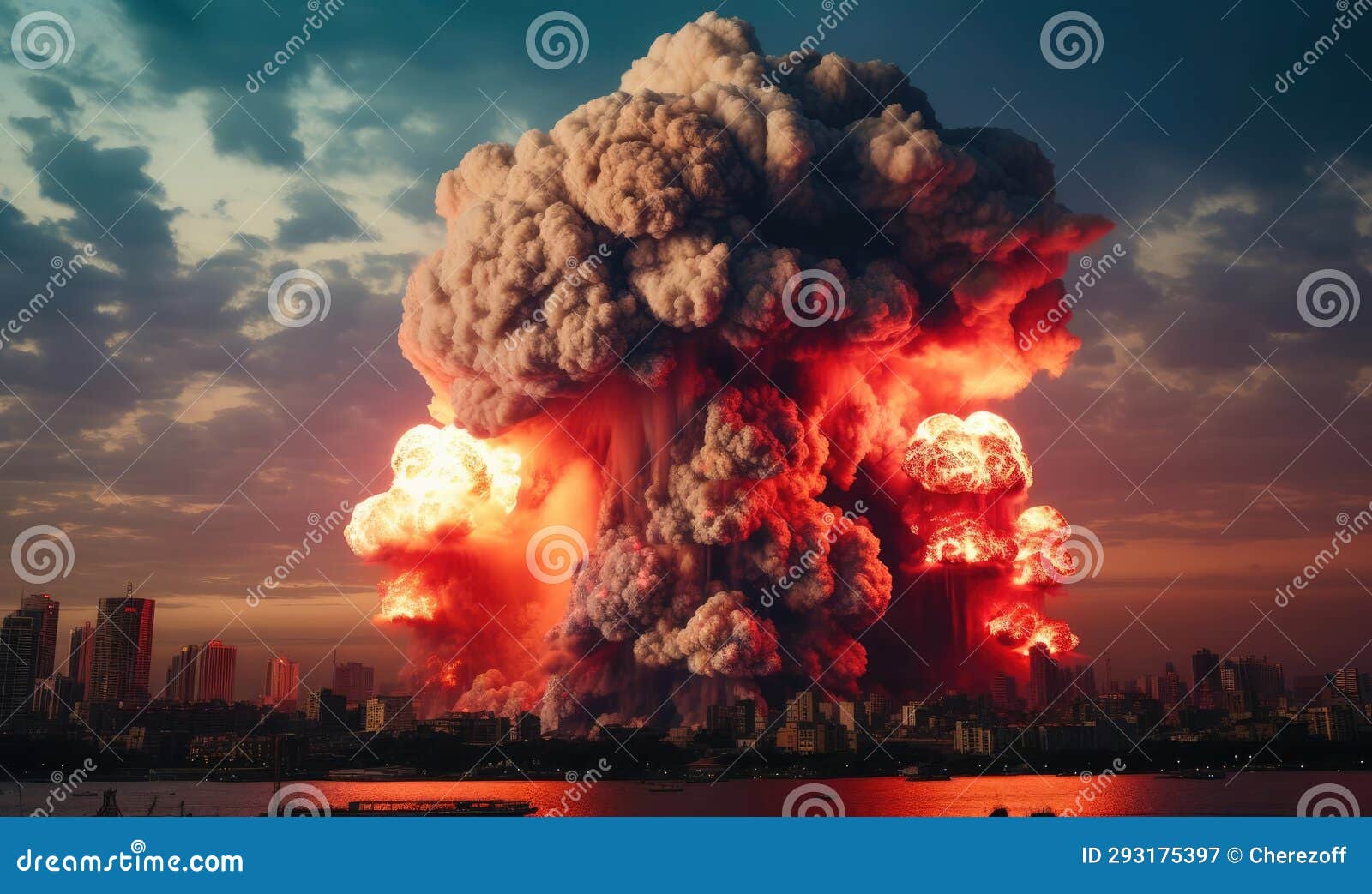 Explosion in the City at Night Stock Image - Image of highway, effect ...