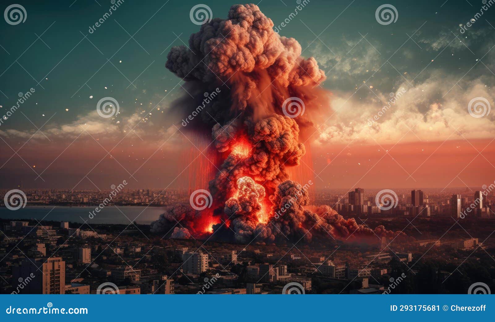 Explosion in the City at Night Stock Image - Image of street, cityscape ...