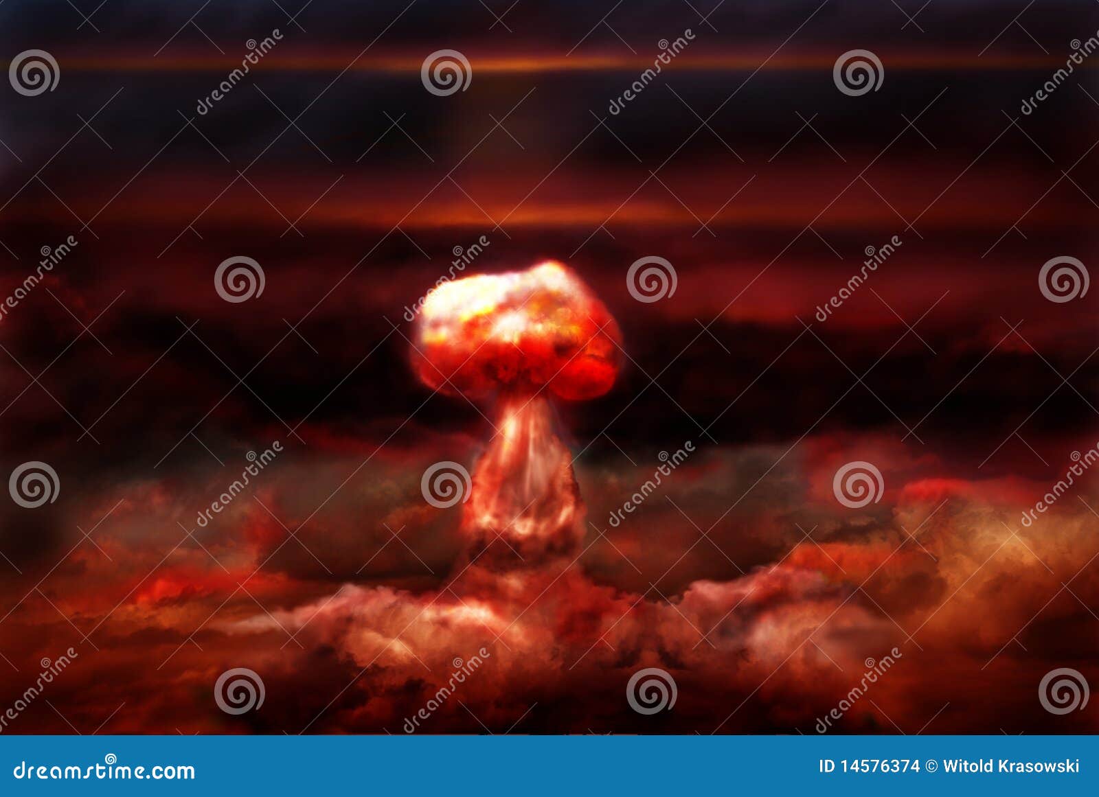 Nuclear Bomb Is Flying In The Sky. Nuclear War Royalty-Free Stock Photo ...