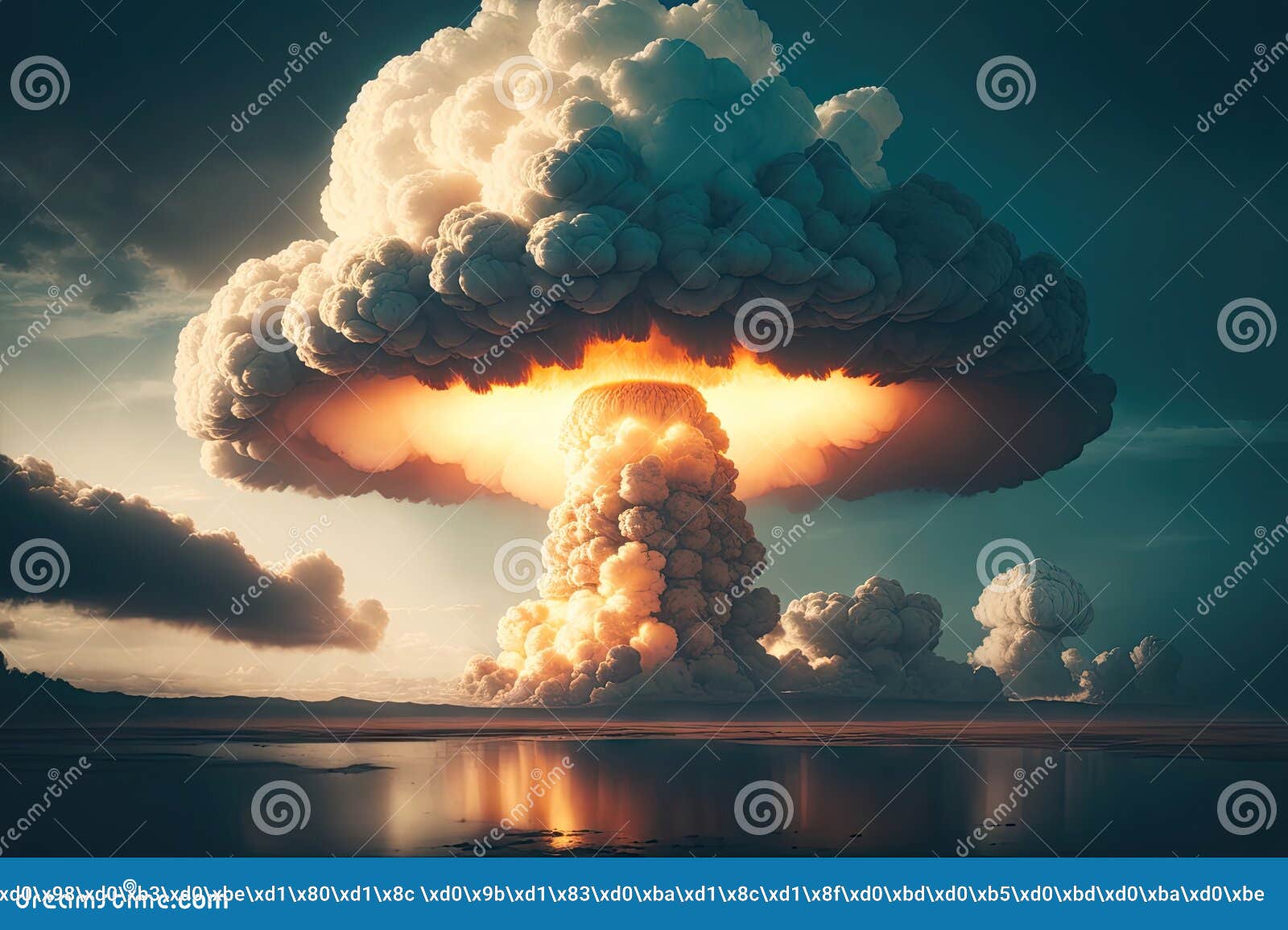 Explosion Nuclear Bomb, Ai Generative Stock Illustration - Illustration ...