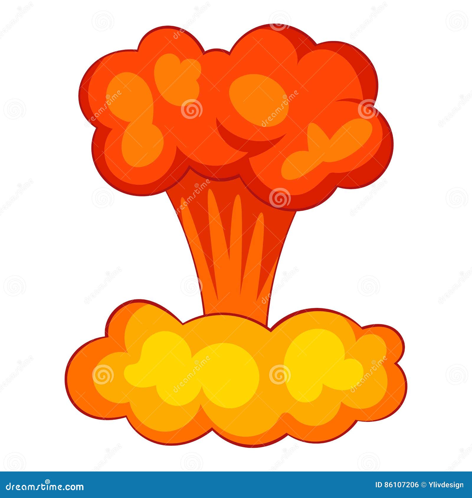 Explosion of Nuclear Bomb Icon, Cartoon Style Stock Vector ...