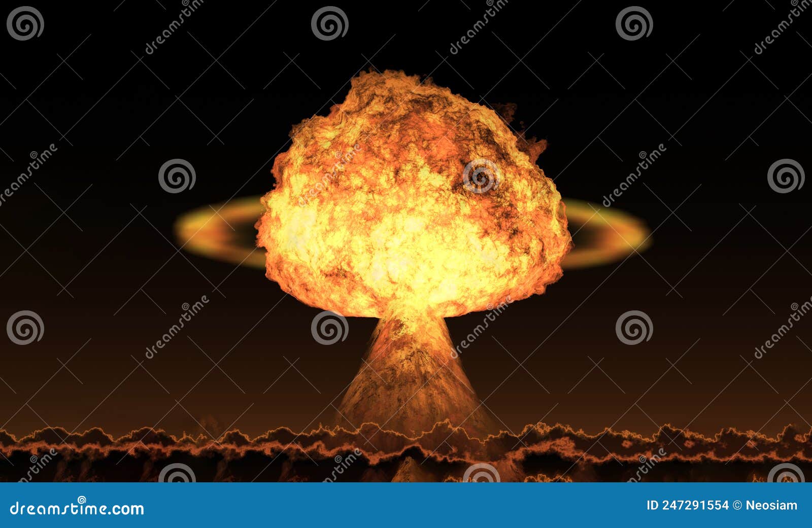 Explosion nuclear bomb ww3 stock illustration. Illustration of 2022 ...