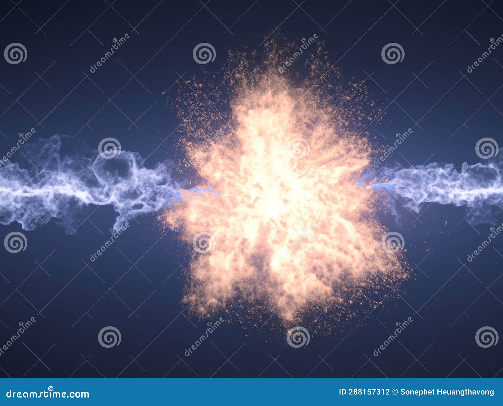 Explosion of Nuclear Fusion Powder Stock Illustration - Illustration of ...