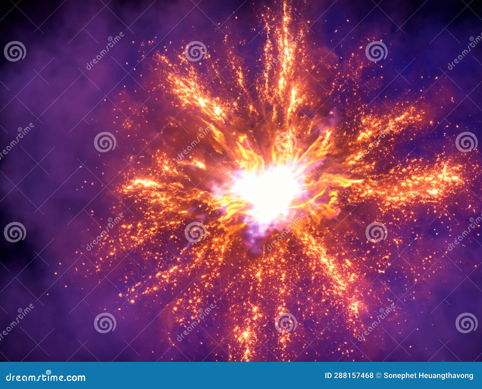 Explosion of Nuclear Fusion Powder Stock Illustration - Illustration of ...