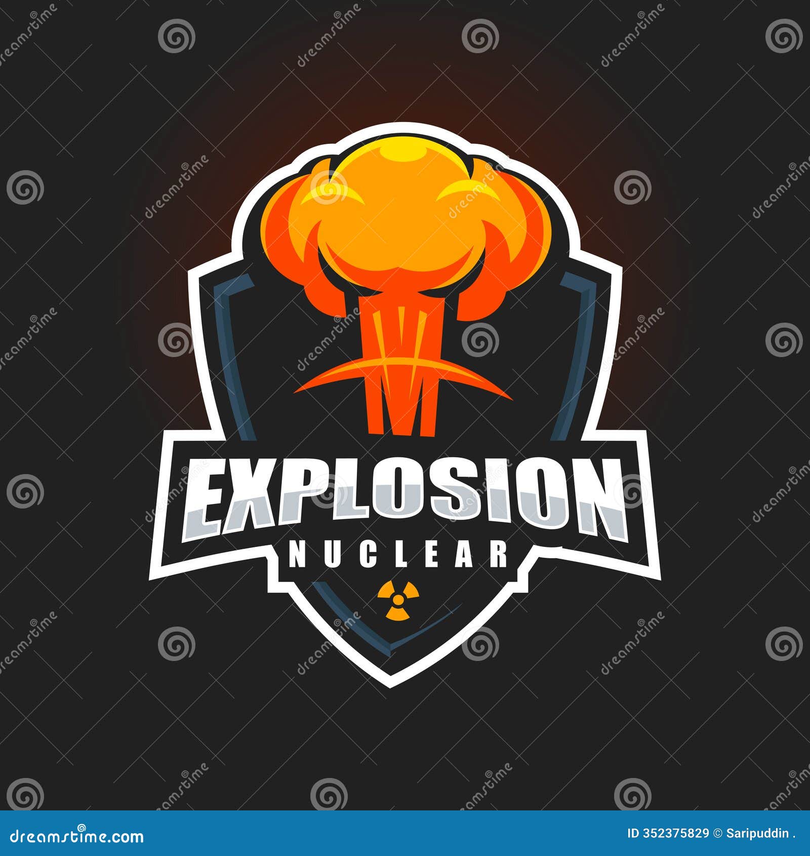 Explosion Nuclear stock illustration. Illustration of element - 352375829