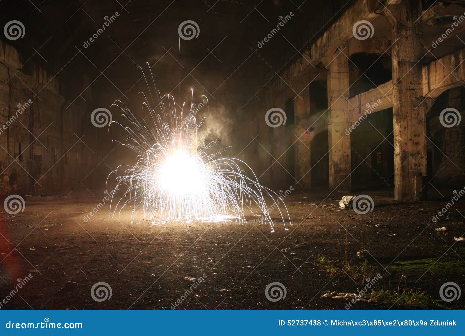 Explosion in the Old Hall - Long Exposure Stock Photo - Image of ...
