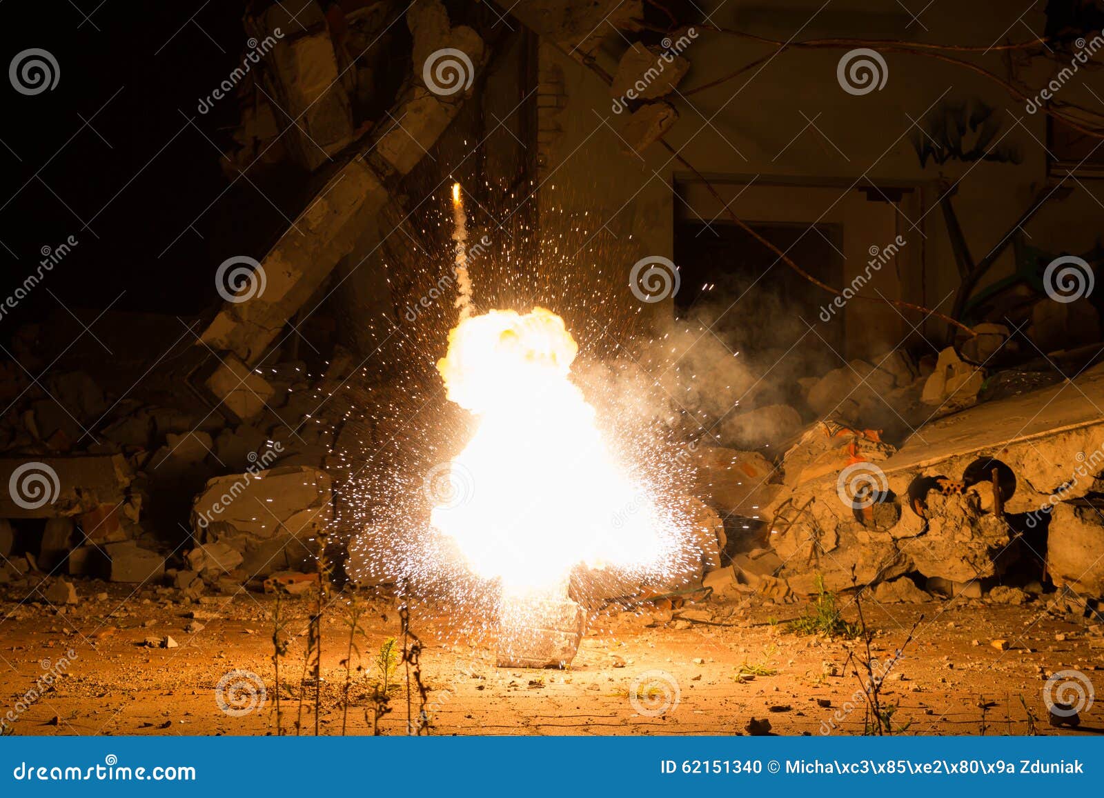 Explosion in the old hall stock photo. Image of danger - 62151340