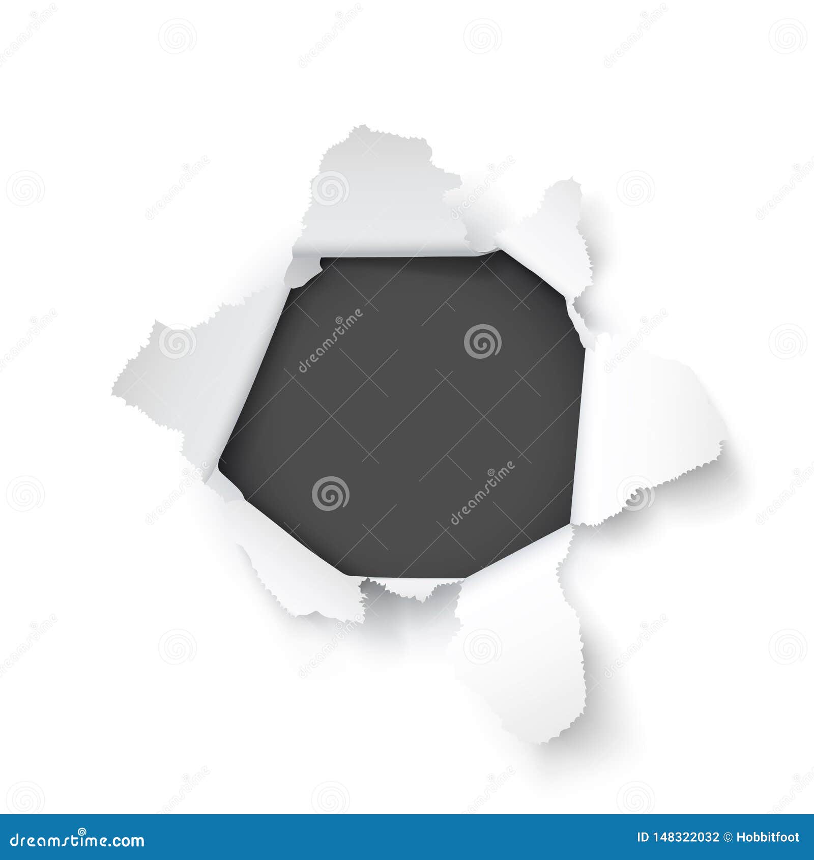 Explosion Paper Hole on the White Background Stock Vector ...
