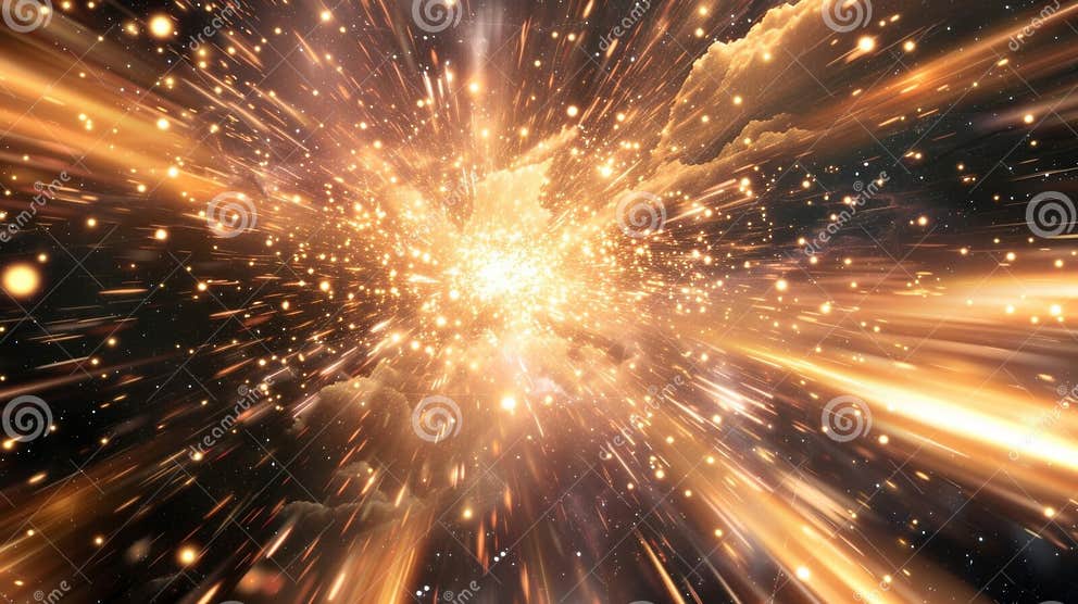 An Explosion of Particles and Light Stretching and Bending As they ...