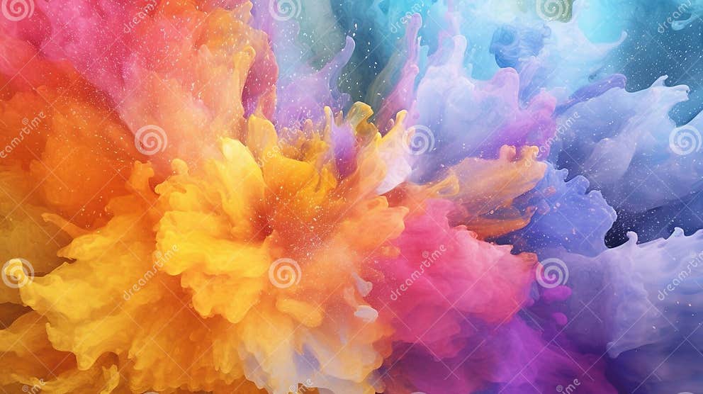Explosion of Pastel Color Paint, Abstract Splash Pattern Background ...