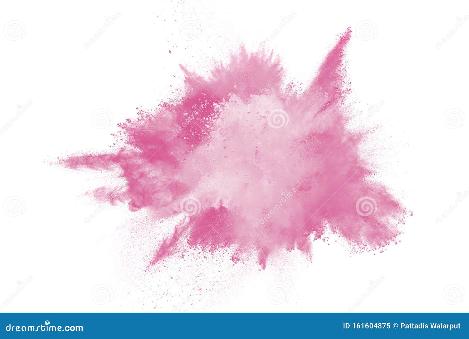 Explosion Of Pink Colored Powder Isolated On White Background.Pink Dust ...