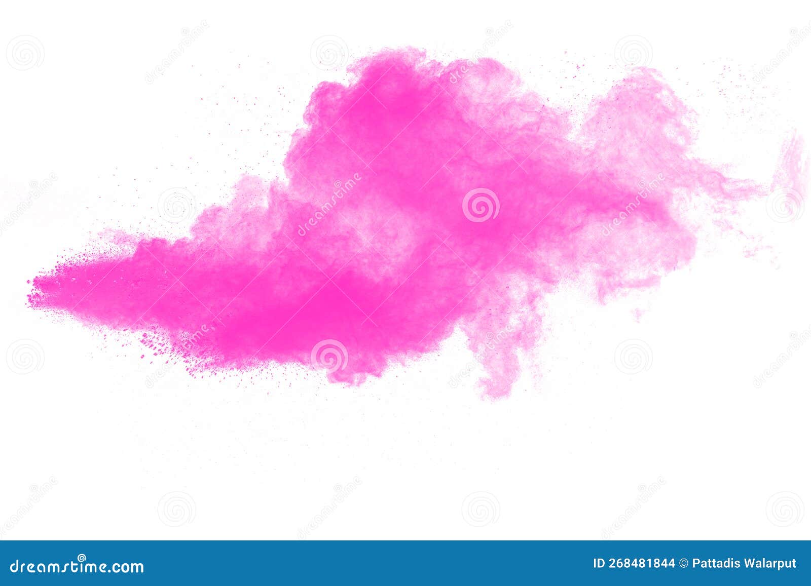 Explosion of Pink Colored Powder Isolated on White Background.Pink Dust ...