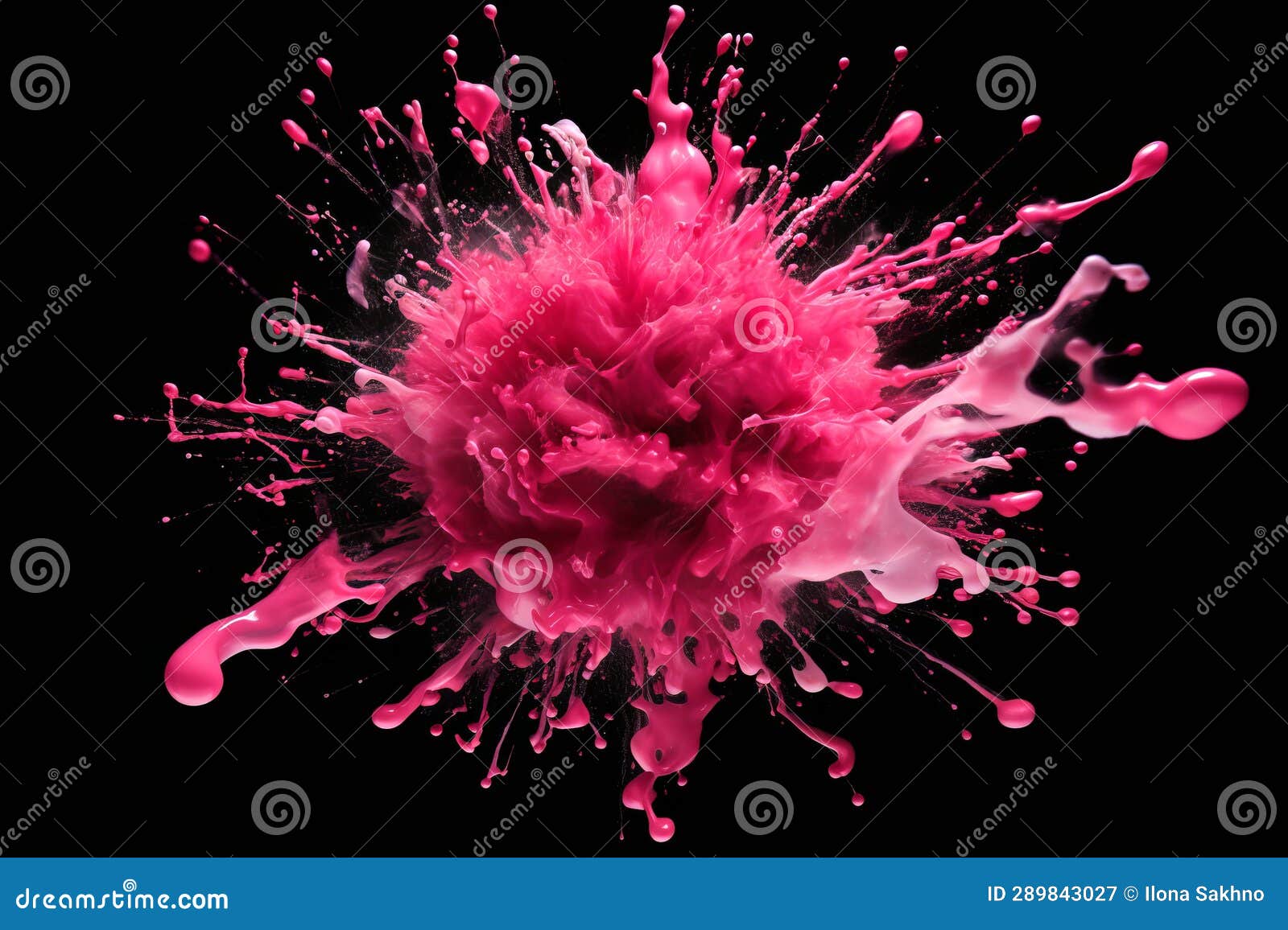 Explosion of Pink Paint on a Black Background Stock Image - Image of ...
