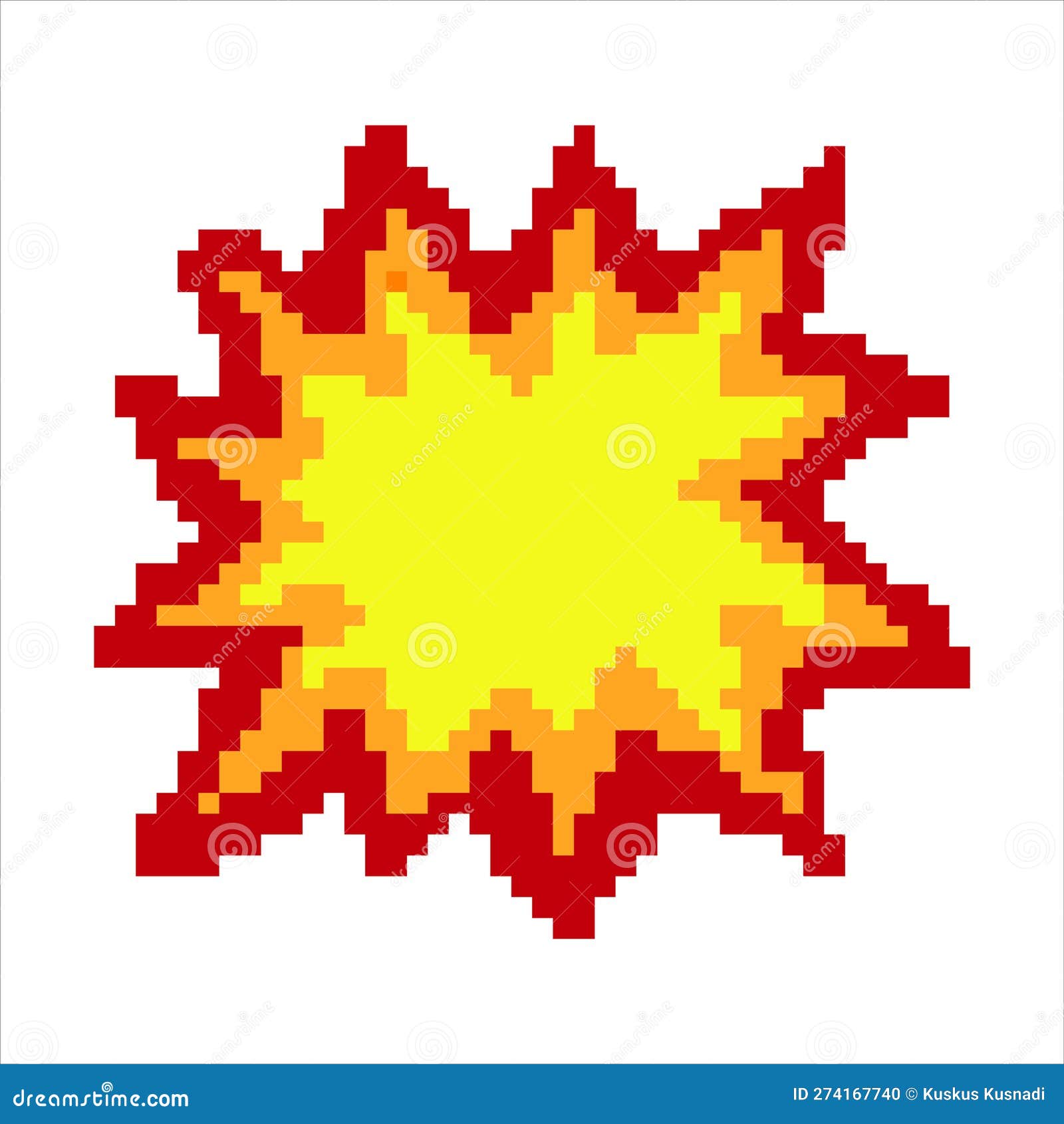 Explosion with pixel art stock vector. Illustration of background ...