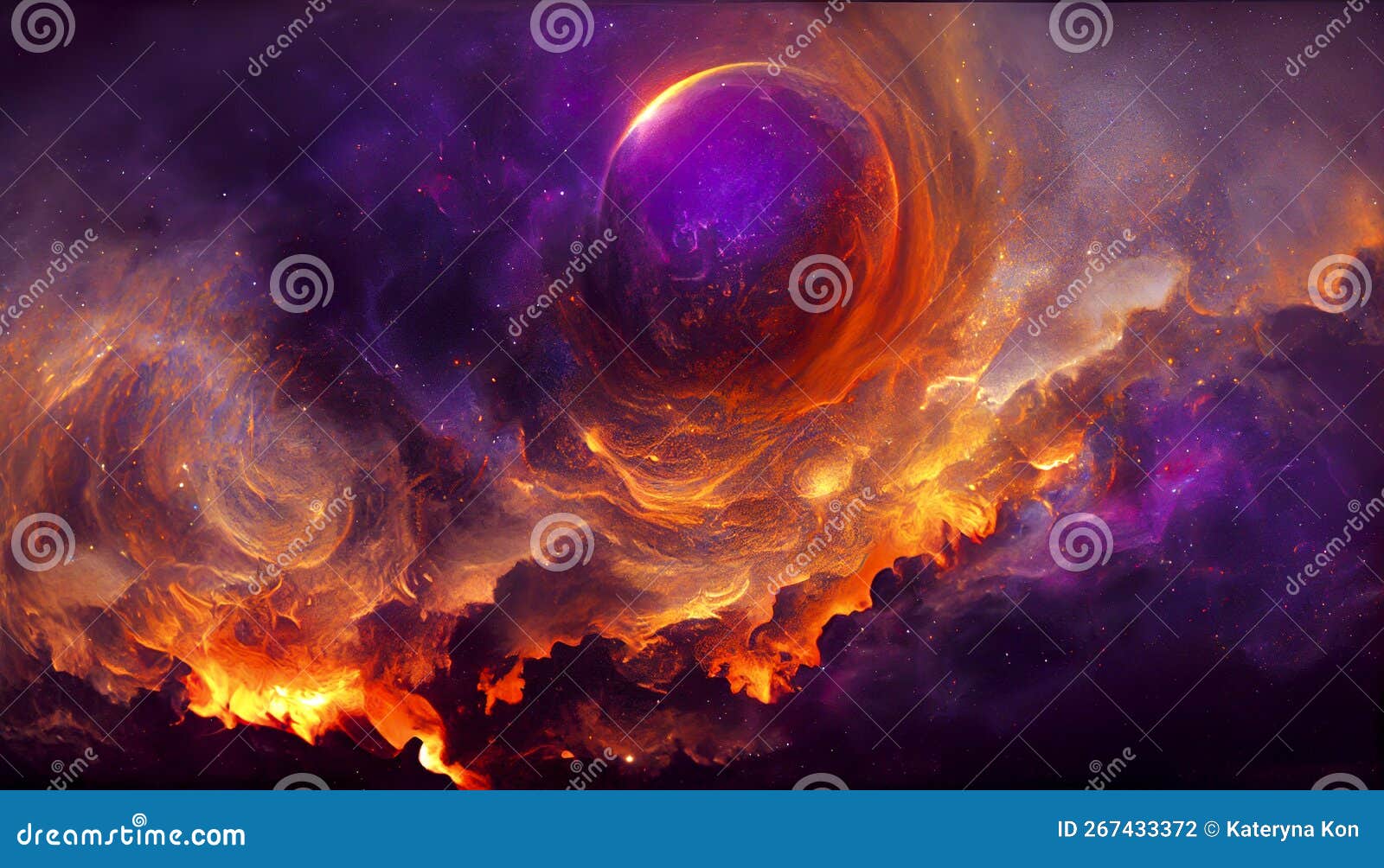 Explosion of the Planet, Ai Illustration Stock Illustration ...