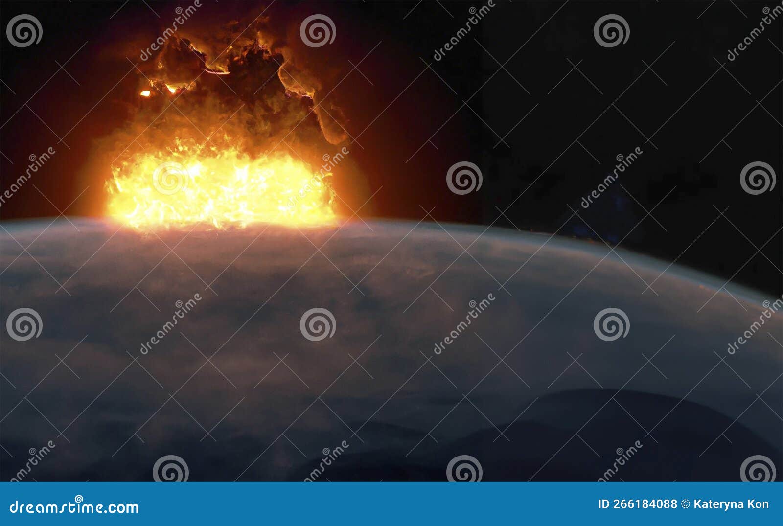 Explosion of the planet stock illustration. Illustration of planet ...