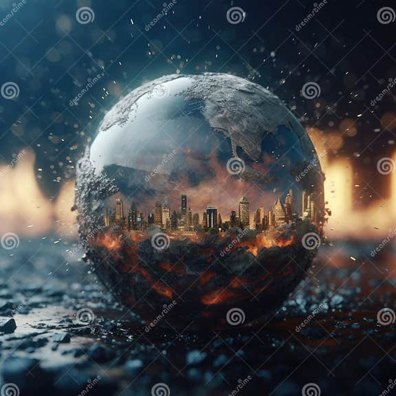 Explosion. Planet Earth is in Danger. Global Warming. Apocalypse ...