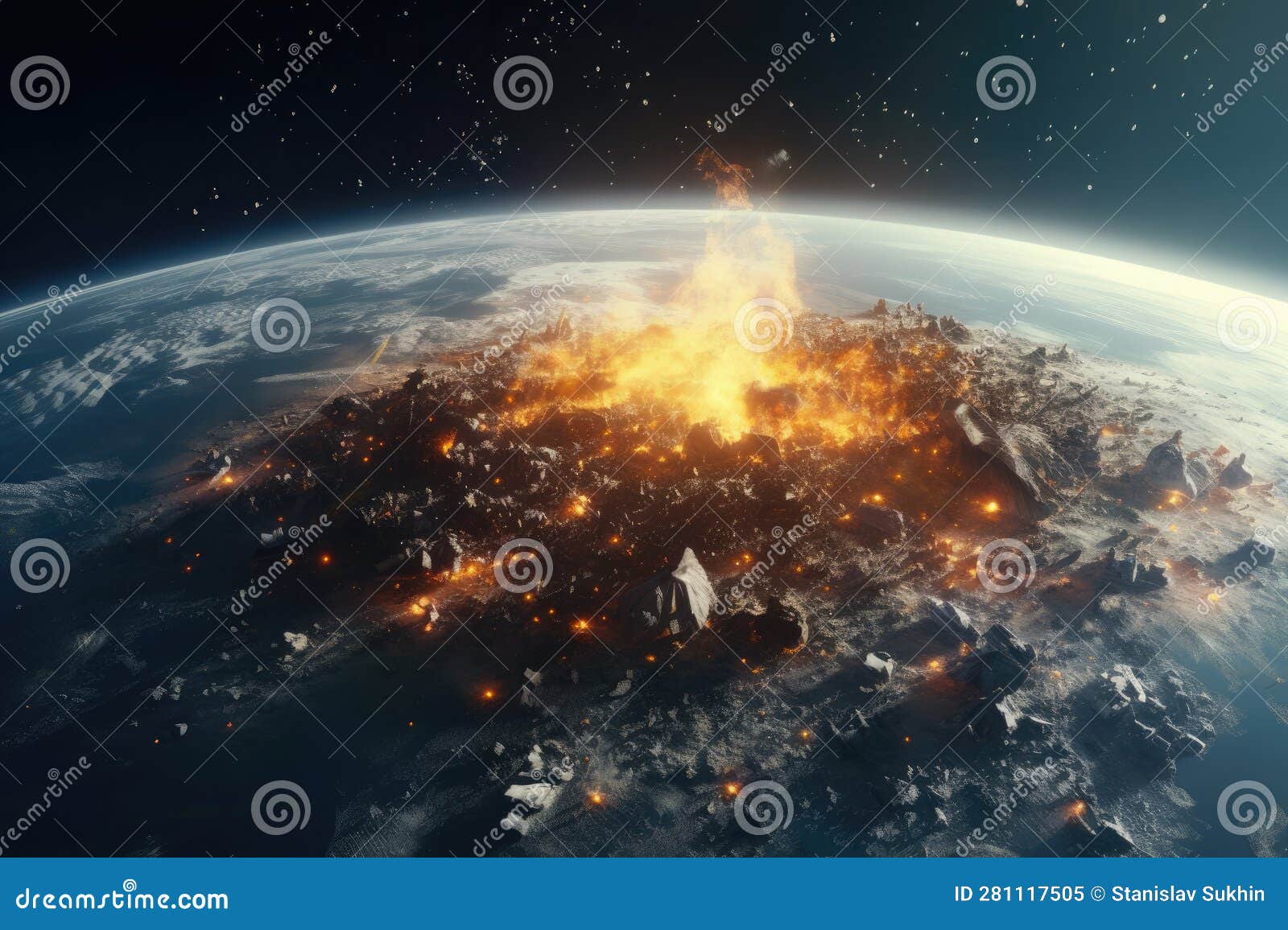 Explosion. Planet Earth is in Danger. Global Warming. Apocalypse ...