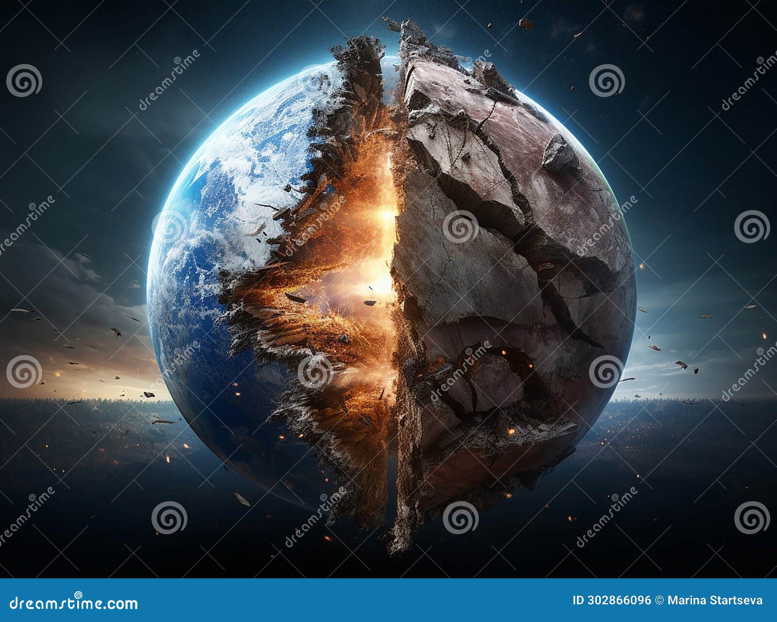 The Explosion of Planet Earth, a Universal Catastrophe Stock ...