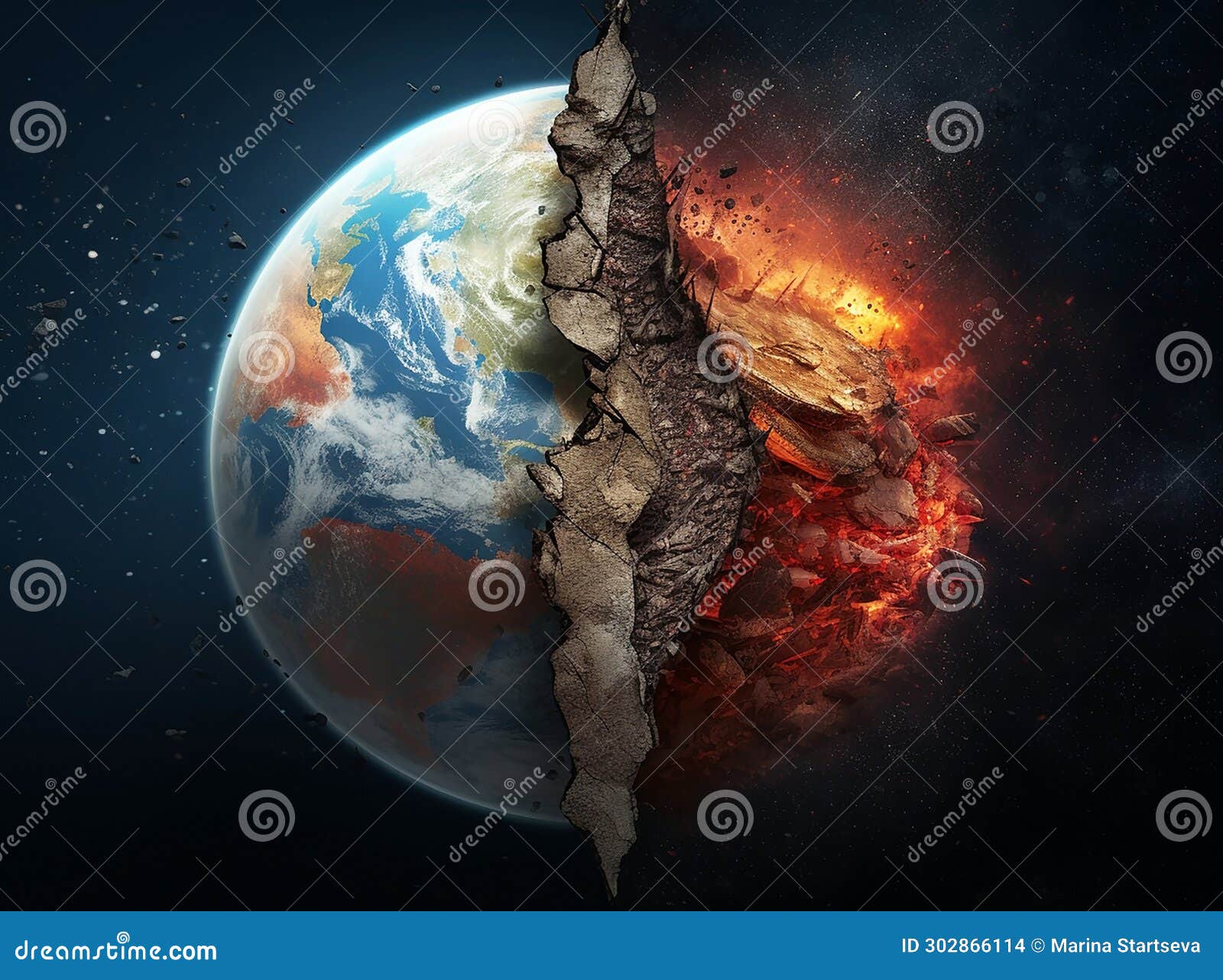 The Explosion of Planet Earth, a Universal Catastrophe Stock ...