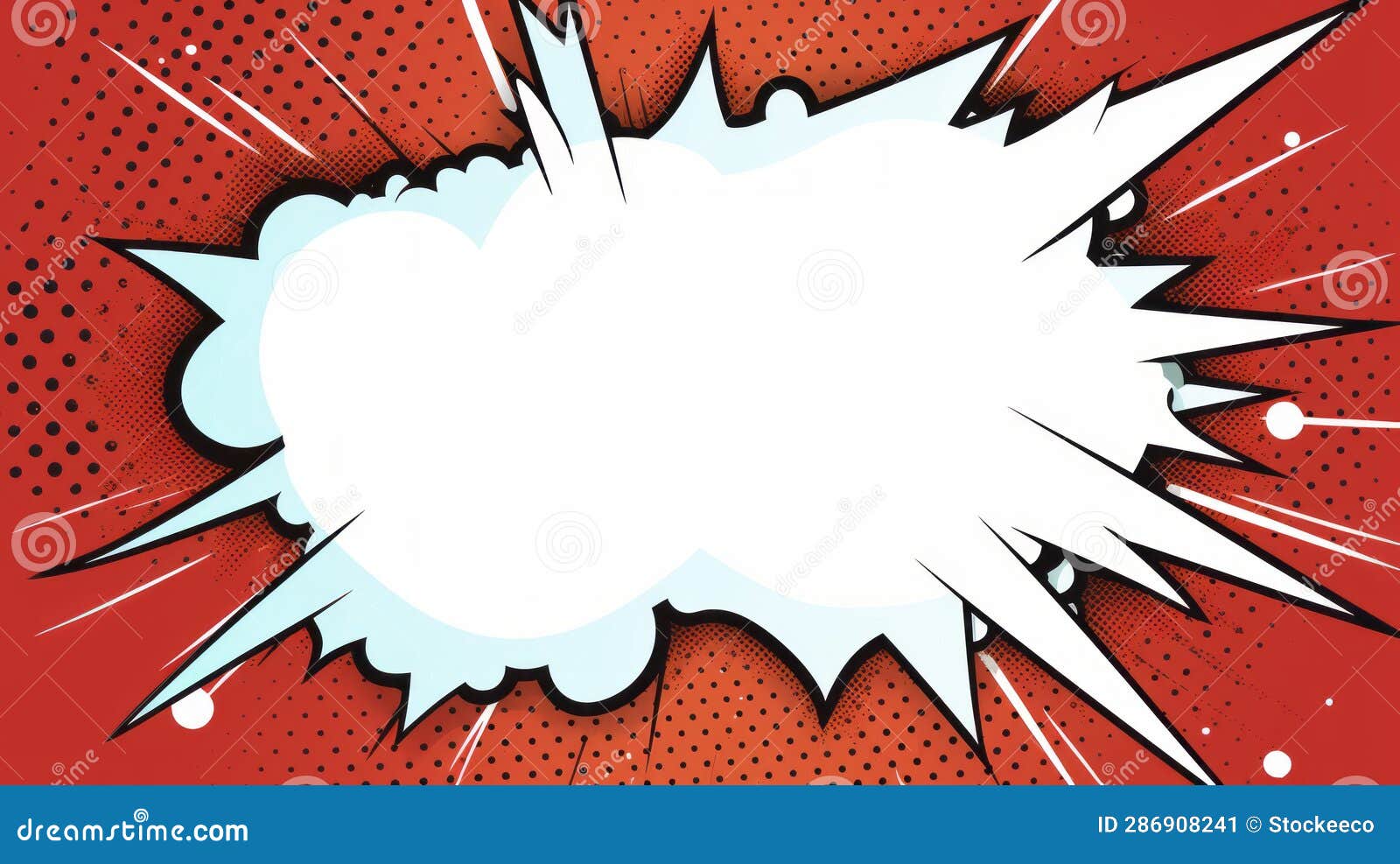 Pop Art Speech Bubble with Red Background - Comic Art Style Stock ...