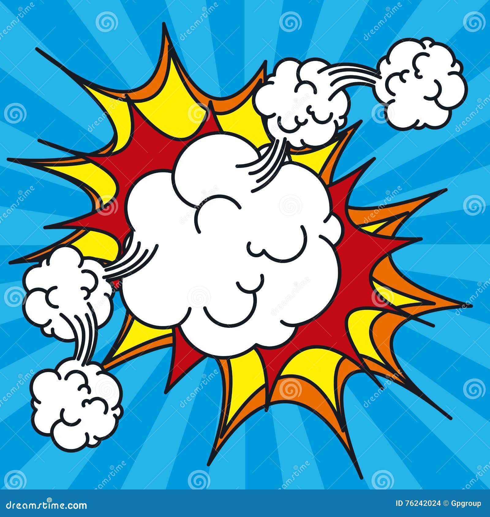 Explosion pop art style stock vector. Illustration of graphic - 76242024