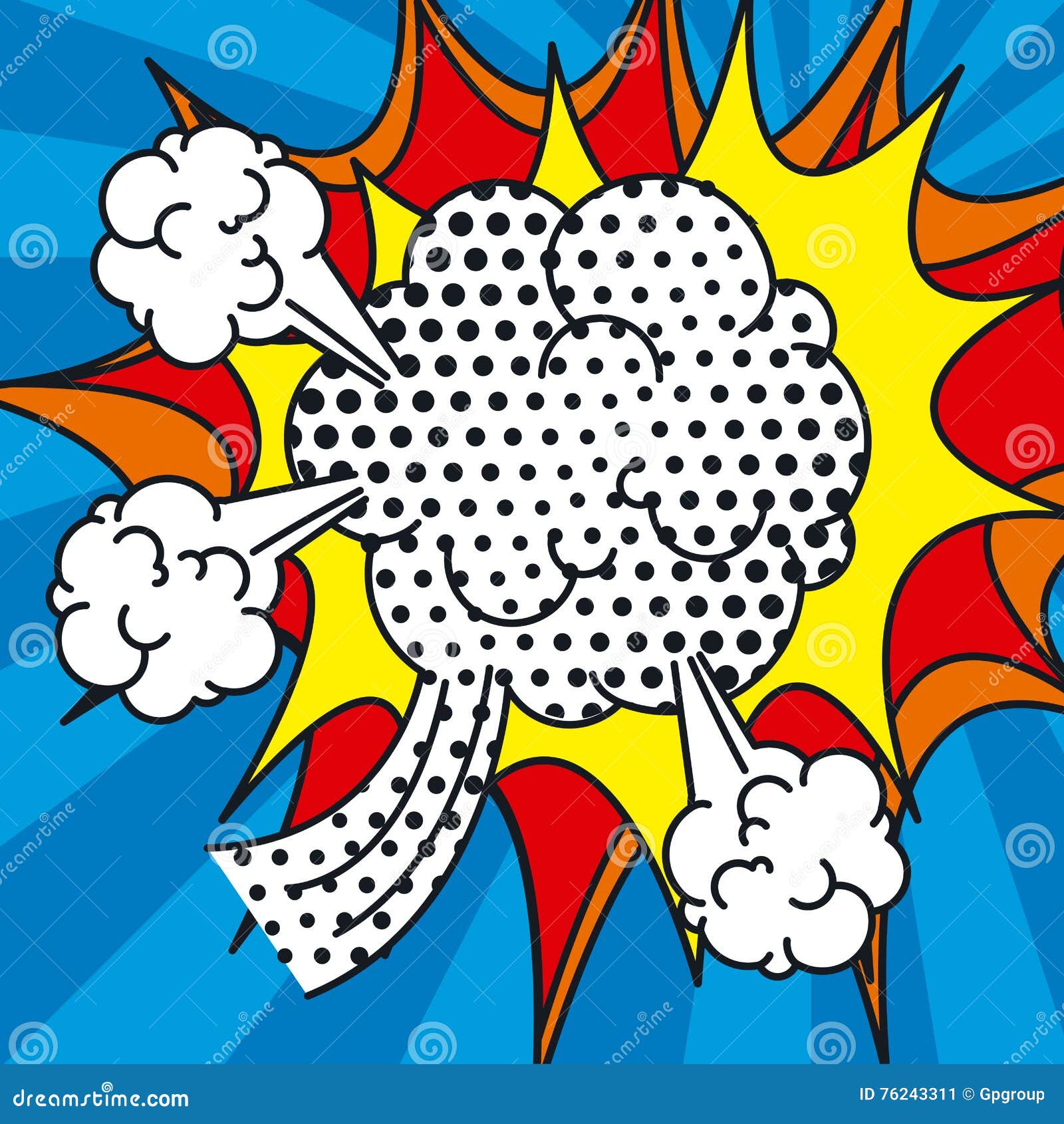 Explosion pop art style stock vector. Illustration of concept - 76243311