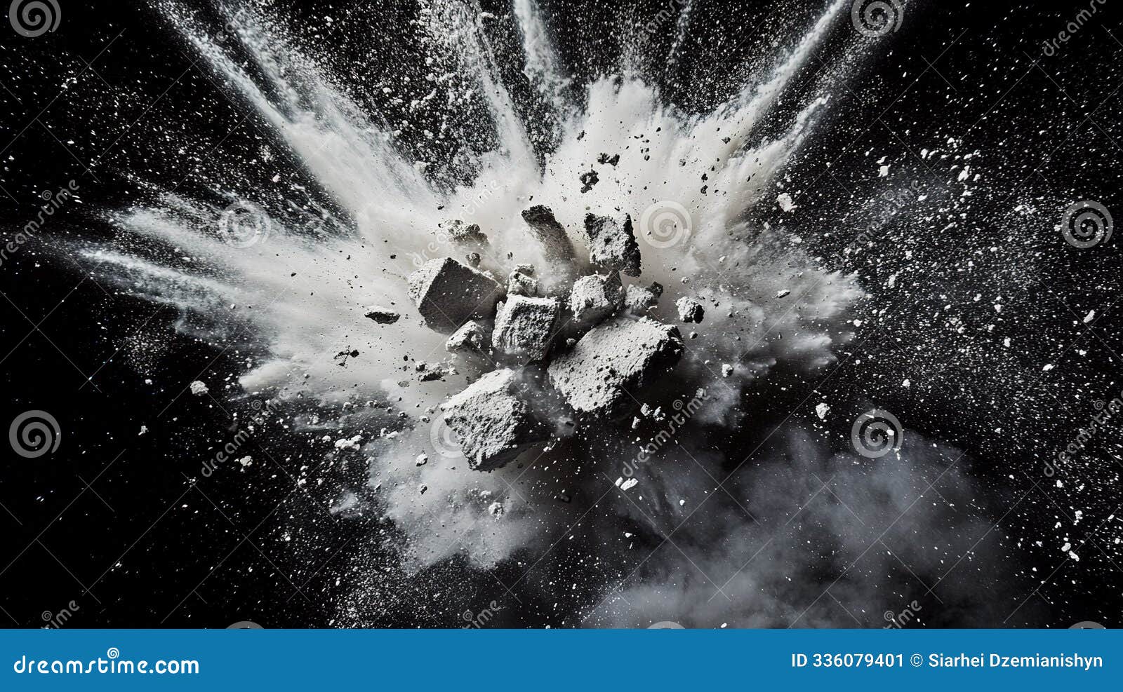 Explosion of Powdered Material in a Dark Environment Creates Dramatic ...