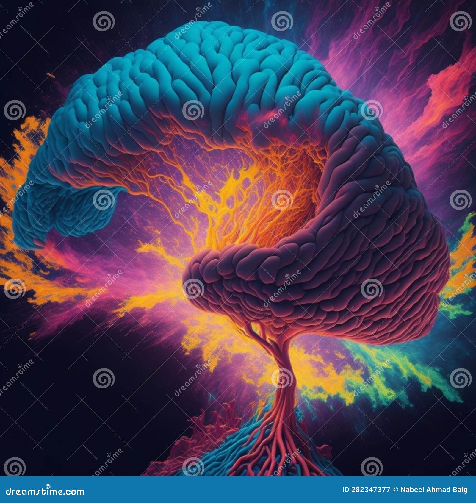 A Brilliant Explosion of Color and Light Emanating from a Brain ...